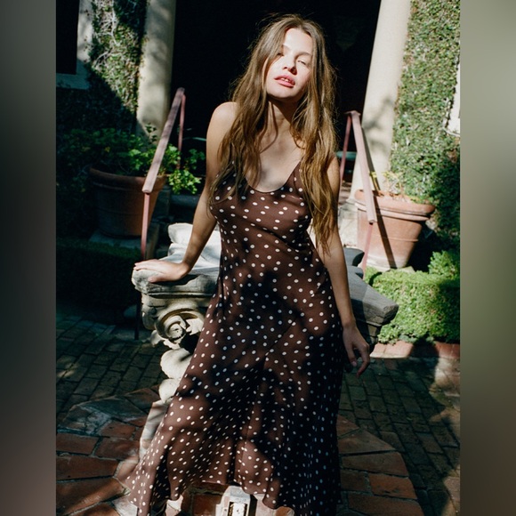 Realisation Par | Dresses | The Ellery Vivian Elegant Brown Polka Dot ...